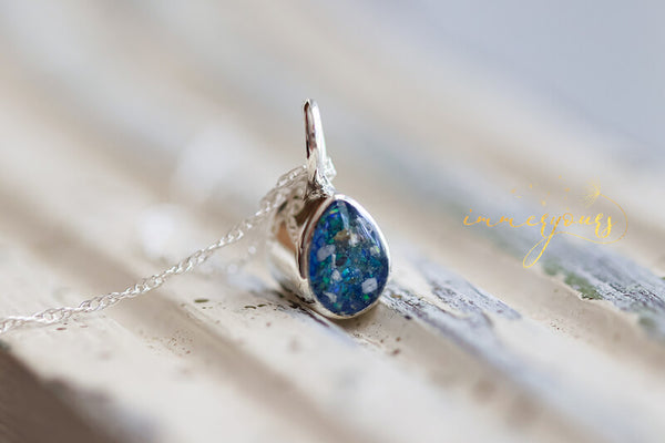 Bespoke Keepsake Pendant Composite Stones with Ashes