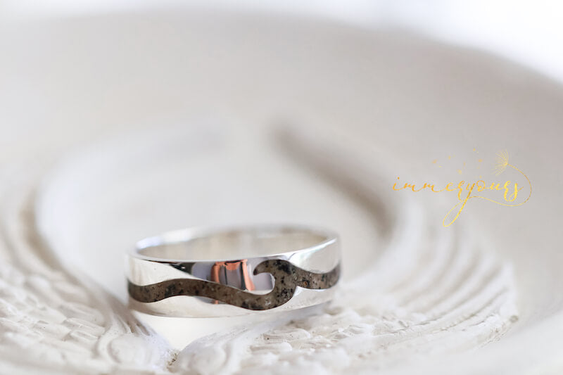 Keepsake Ring Waves of Love Memorial Ring for Ashes