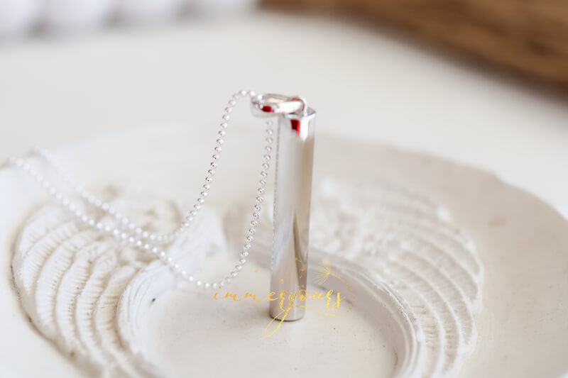 Cylinder Bar Urn Locket Solid Sterling Silver