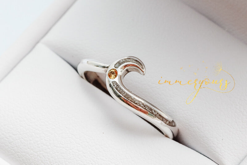 Wave of Grief Keepsake Ring turning Ashes into Jewellery